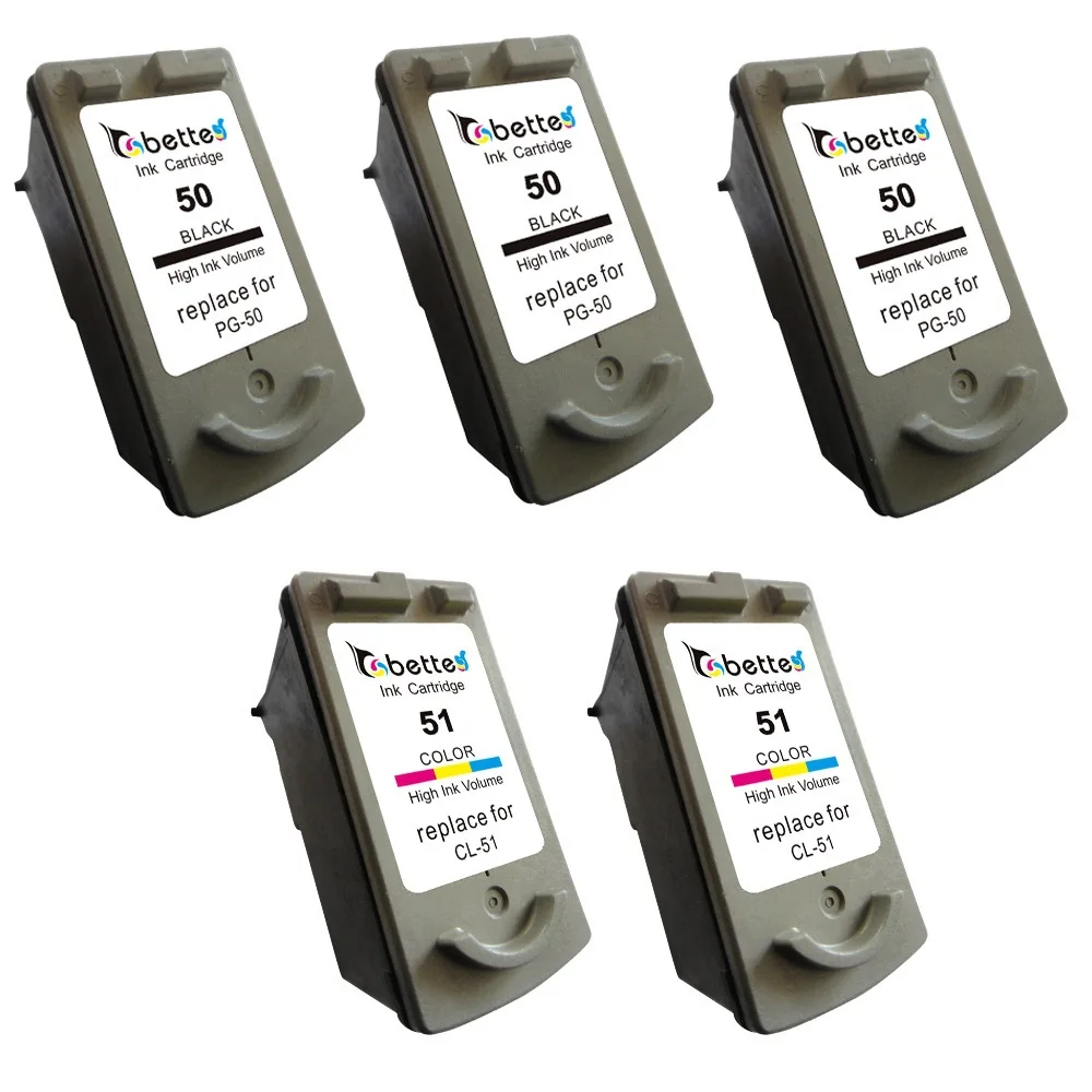 5PK, PG 50 CL 51 Ink Cartridges for Canon PG 50 CL 51 PG50 CL51 PIXMA ...