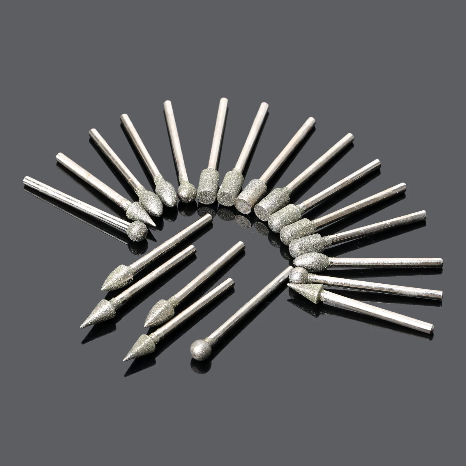 20Pcs Dremel Accessories Diamond Grinding Heads Mini Drill Burrs Bit ...