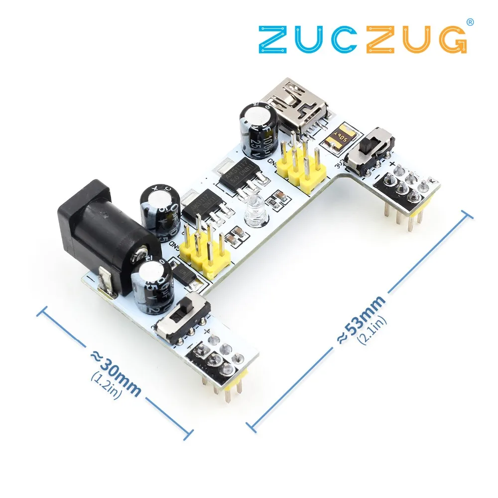 【KAMDSS015】MB102 DC 7-12V Micro USB Inter Breadboard Power Supply ...