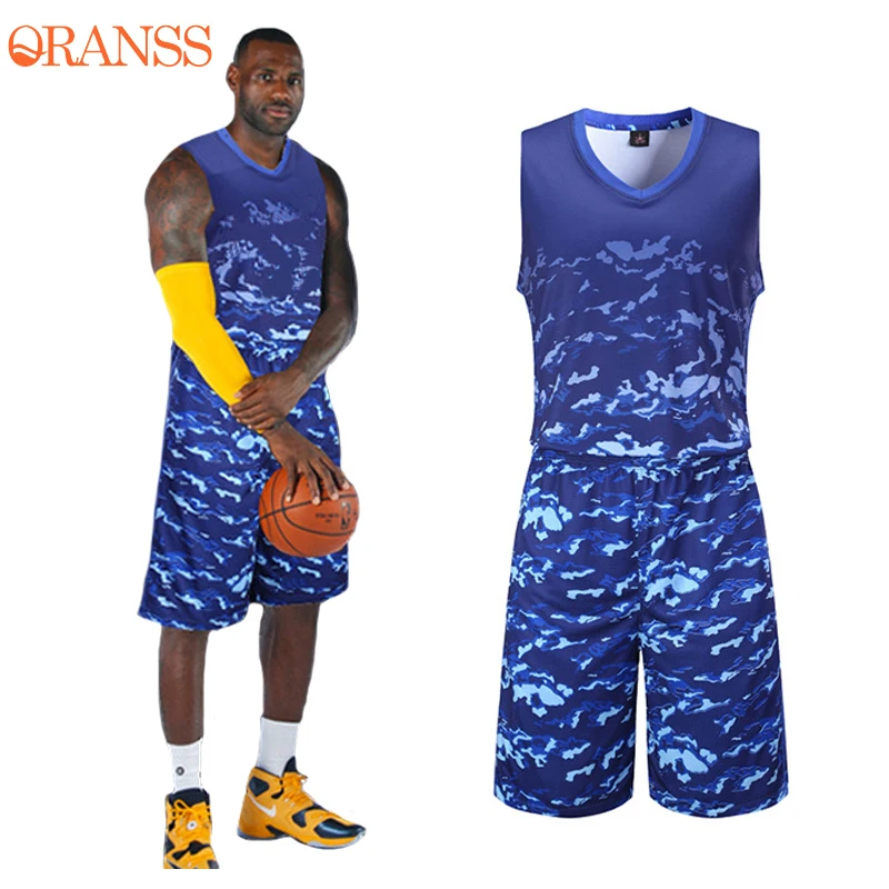2018 New Camouflage Basketball Jersey Sets Man throwback Basketball ...