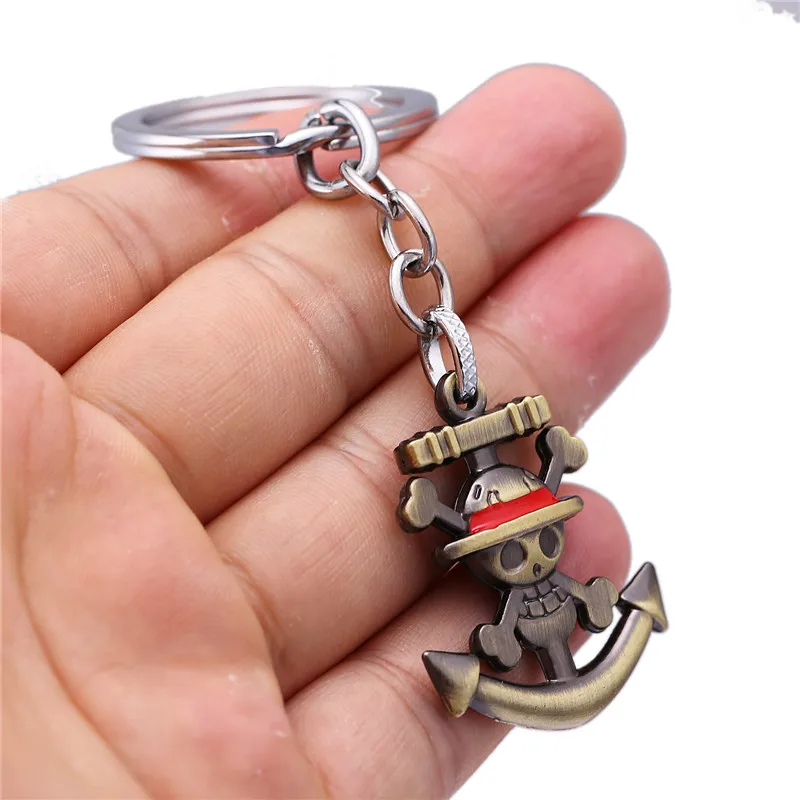 3 Colors One Piece Luffy Skull Pendants Keychain | One piece ...