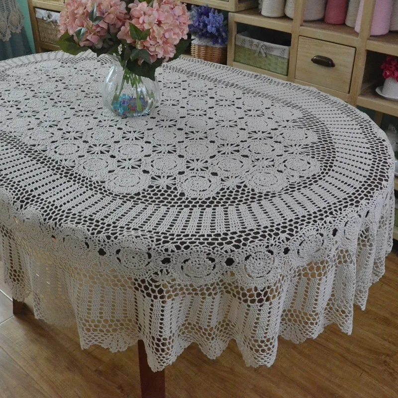 Crochet Oval Tablecloth Pattern | Crocheted Tablecloth Table - Table ...