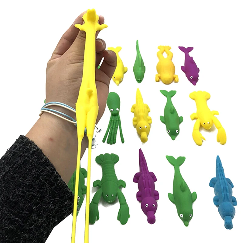 Novelty hand catapulted walls glass Joke Finger Toys Stretchy Flying ...
