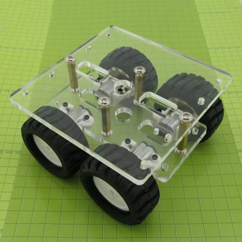 Mini DIY N20 Smart Car Chassis Transparency Acrylic 4WD Two Layer RC ...