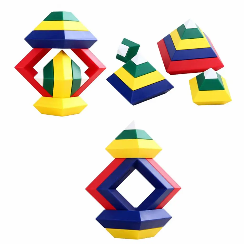 15 Pieces Pyramid Changeable Building Blocks Starter Activity Kit Kids ...