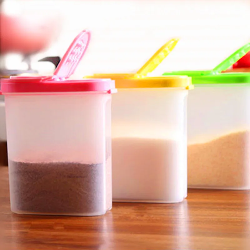 Plastic Food Seasoning Container Food Grade Kitchen Spice Boxes Jar ...