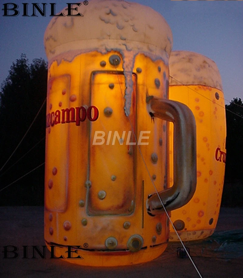 Custom made giant inflatable beer bottle led glass beer mug air balloon ...