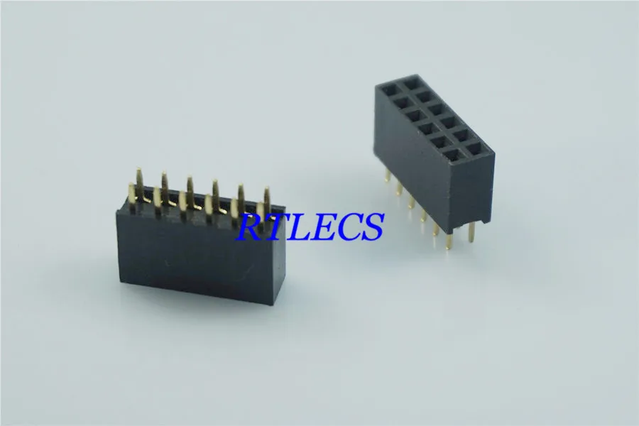 100 pcs 2.54 mm 0.100" Pitch 2x6 12 Pin Dual Row PCB Female Header ...