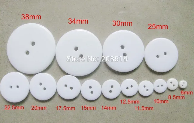 NBNNSS ALL sizes White color Garment buttons 6mm/10mm/15mm/18mm/25mm ...