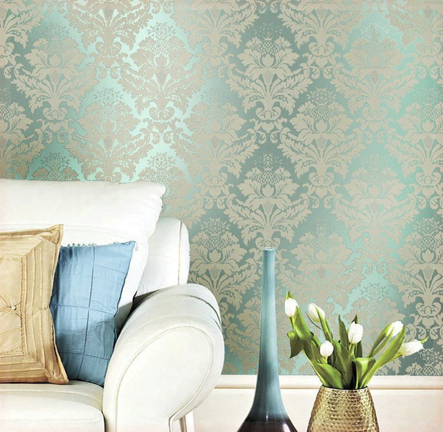 Flocked Metallic Wallpaper