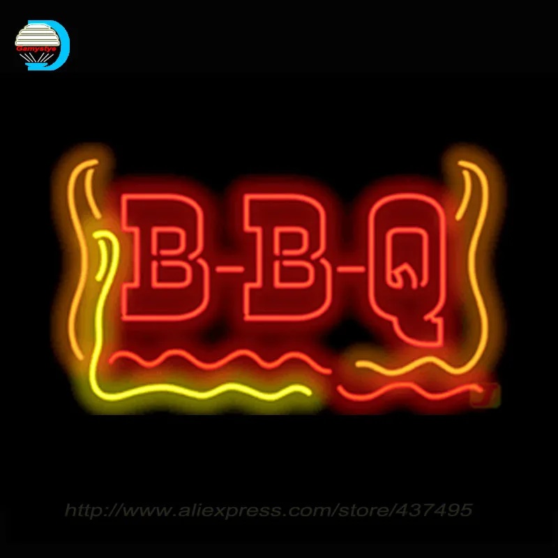 Neon Signs BBQ Star Neon bulbs handcrafted BBQ Pig Best BBQ Flames COW ...