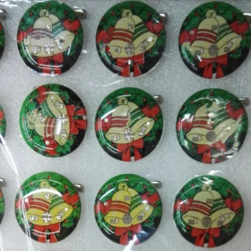 Christmas bells LED Flashing Light Up Badge/Brooch Pins Party Gifts ...