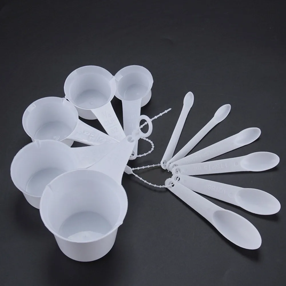 11pcs set Measure Spoons Plastic Measuring Spoons Cups Tablespoon