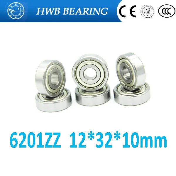 10Pcs 6201 2Z 6201ZZ 6201zz 6201 zz Deep Groove Ball Bearings 12 x 32 x ...