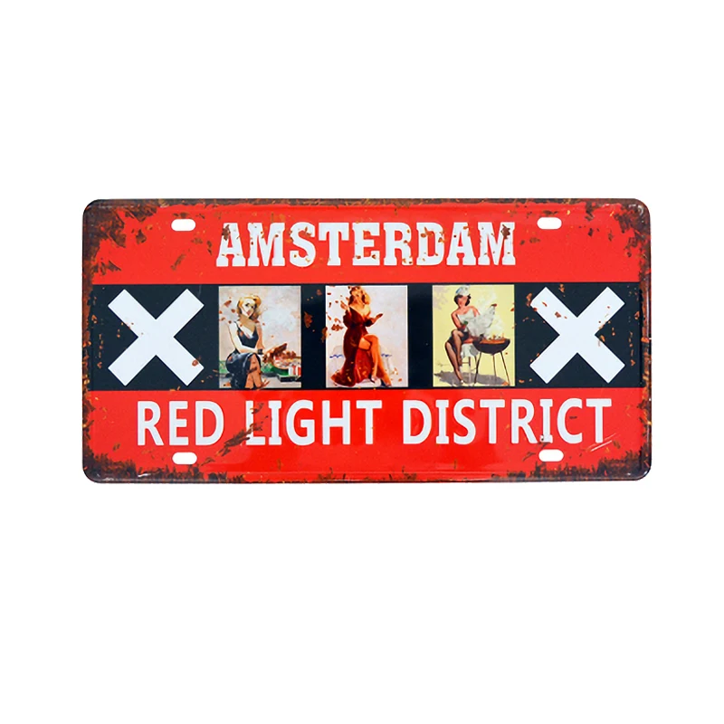 Amsterdam-Plaque-Vintage-Car-License-Plate-Decorative-Metal-Tin-Sign ...