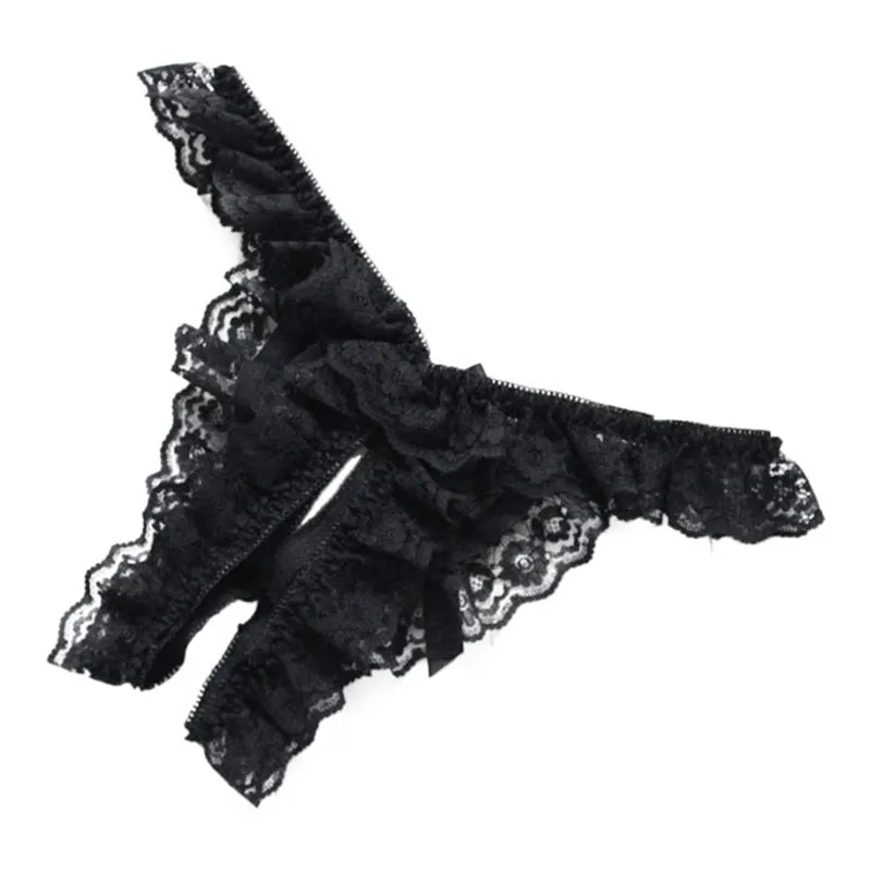 women intimates lace thong G String panty bragas sexy open crotch ...