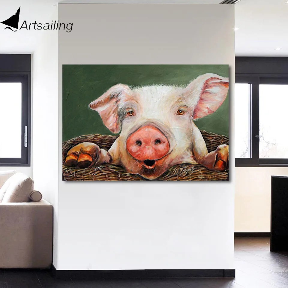 Aliexpress.com : Buy ArtSailing 1 Piece canvas wall art Piglets ...