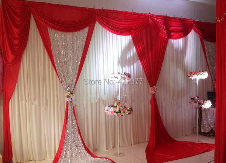 2015-New-Design-Red-Wedding-Backdrop-White-Wedding-drape-wedding ...