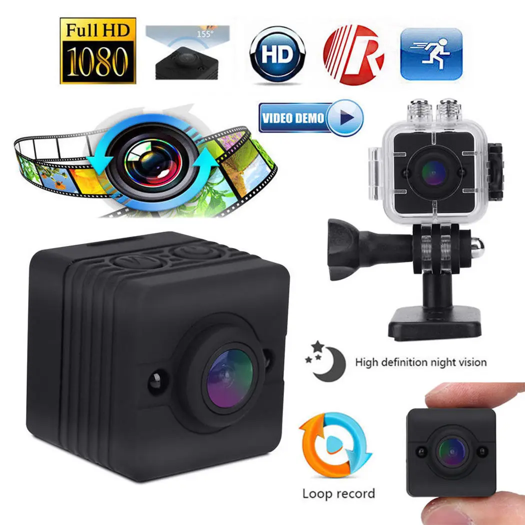 8 ГБ карта+ SQ12 Мини Full HD 1080 P видеокамера DV Спорт IR ночного ...