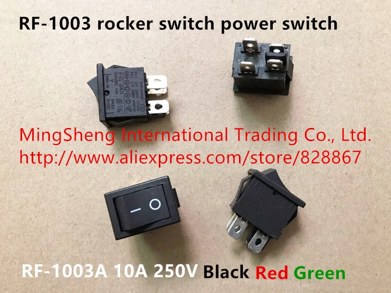 Original New 100% Rf-1003 Rocker Switch Power Switch 10a 250v Black Red ...