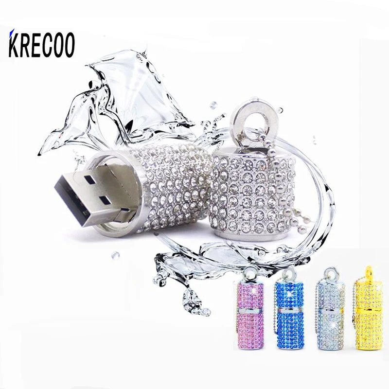 Fashion USB Flash Drives Luxurious Diamond Crystal Necklace Usb Memory ...
