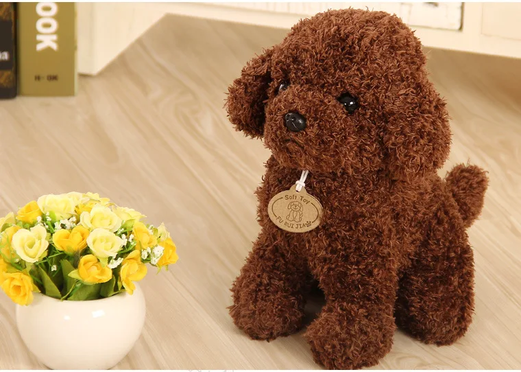 Cute Plush Teddy Dog Stuffed Brown Dog Doll Birthday Gift About 25cm ...