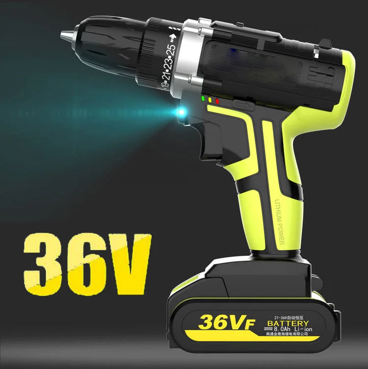 36V Max Electric Screwdriver Cordless Drill Lithium Battery Wireless ...