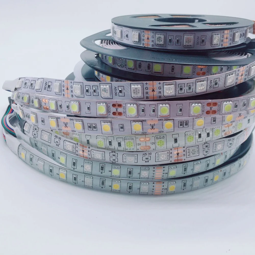 SMD 5050 RGB LED Şerit Su Geçirmez 5 M 300LED DC 12 V 24 V RGB RGBW ...