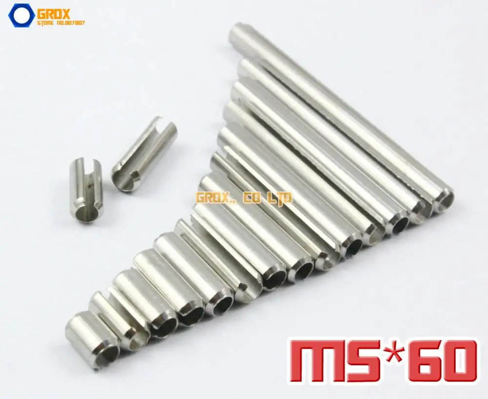 25 Pieces M5 x 60mm 304 Stainless Steel Slotted Spring Tension Pin ...