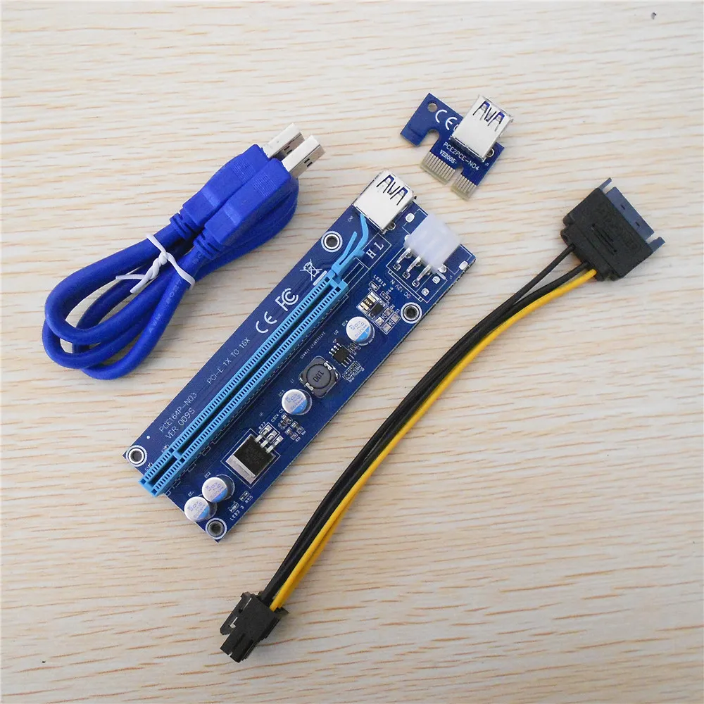 VER009S PCI Express PCIE PCI E tarjeta vertical Molex 6Pin a SATA 1X ...