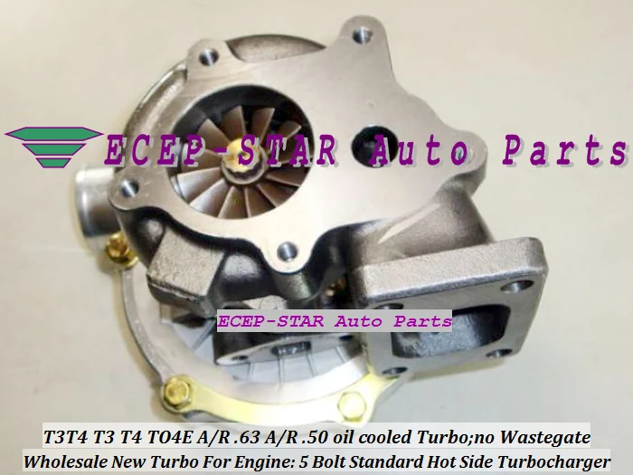 Water Cooled T3T4 T3 T4 TO4E Universal Turbo Turbocharger 5 Bolt ...