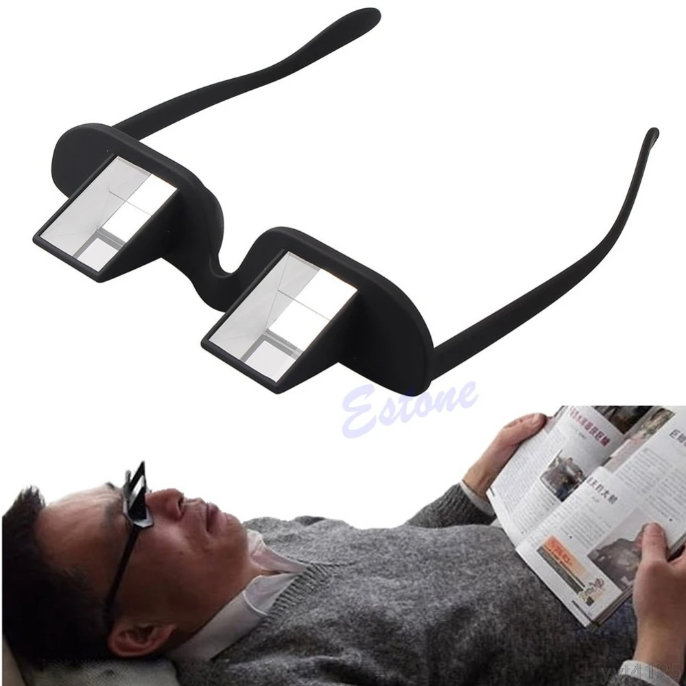 Hot Creative Lazy Periscope Horizontal Reading Glasses Sit View Prism