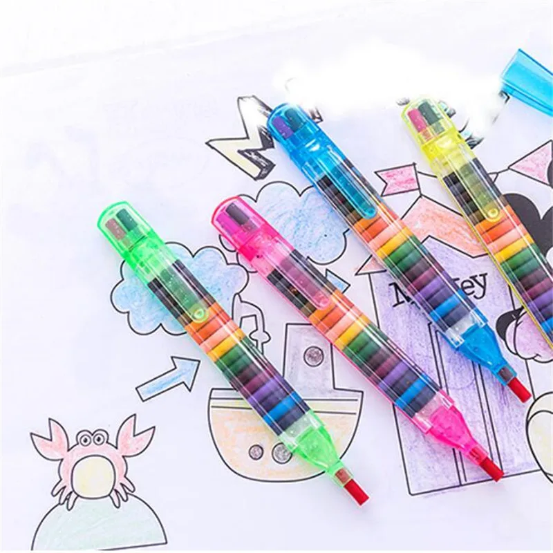 Dessin - Graphisme,Lot de 4 crayons colorés pour enfants,20 couleurs ...