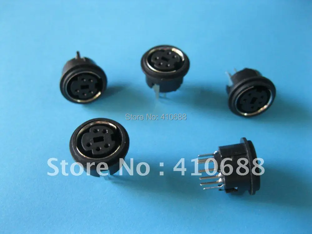 20 Pcs Per Lot Mini 5 Pin Circular DIN Connector Snap and Lock Vertical ...