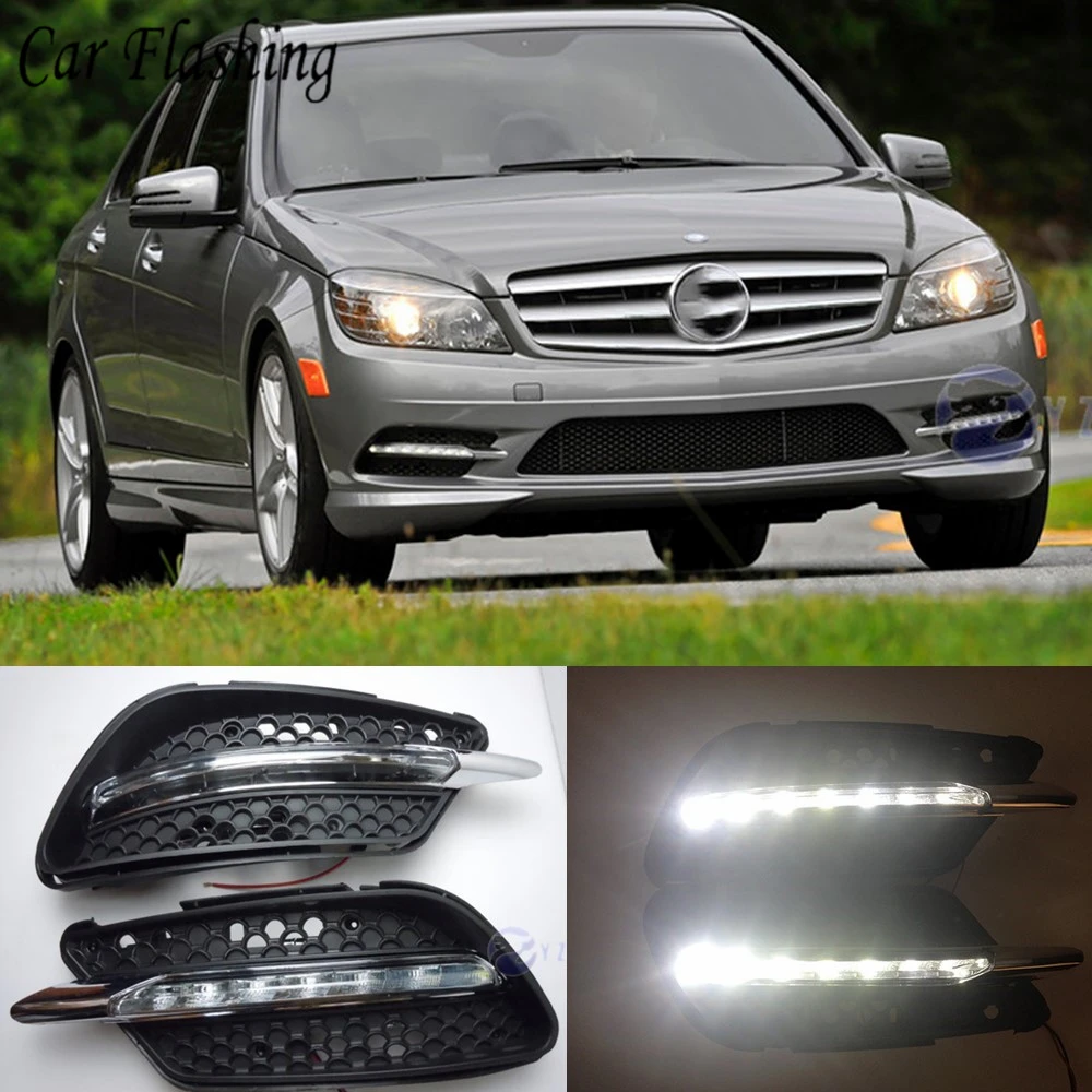Car-LED-DRL-Daytime-Running-Lights-Driving-Lamp-Fog-light-For-Mercedes ...