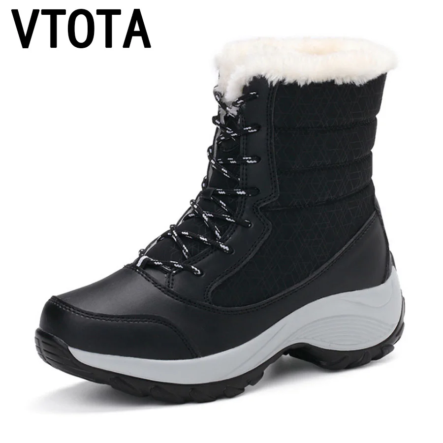Vtotala botas de neve femininas, botas quentes de inverno da moda ...