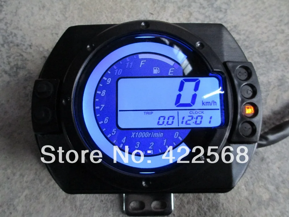 LCD Digital Speedometer Odometer Tachometer for Motorcycle ATV Scooter ...