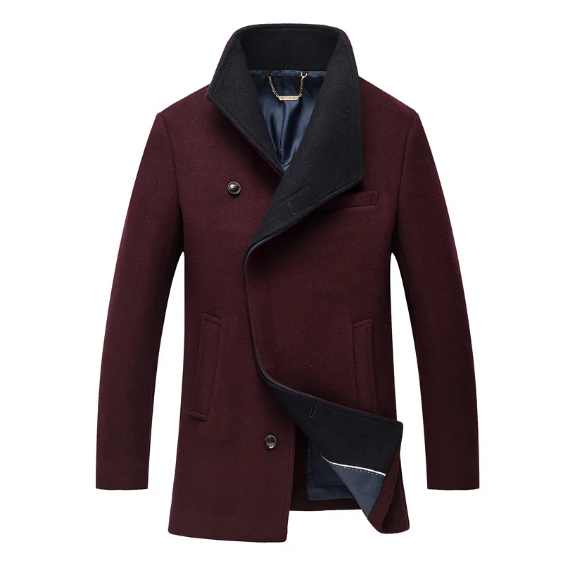 2016 high quality wool Single Breasted winter trench coat men,winter ...