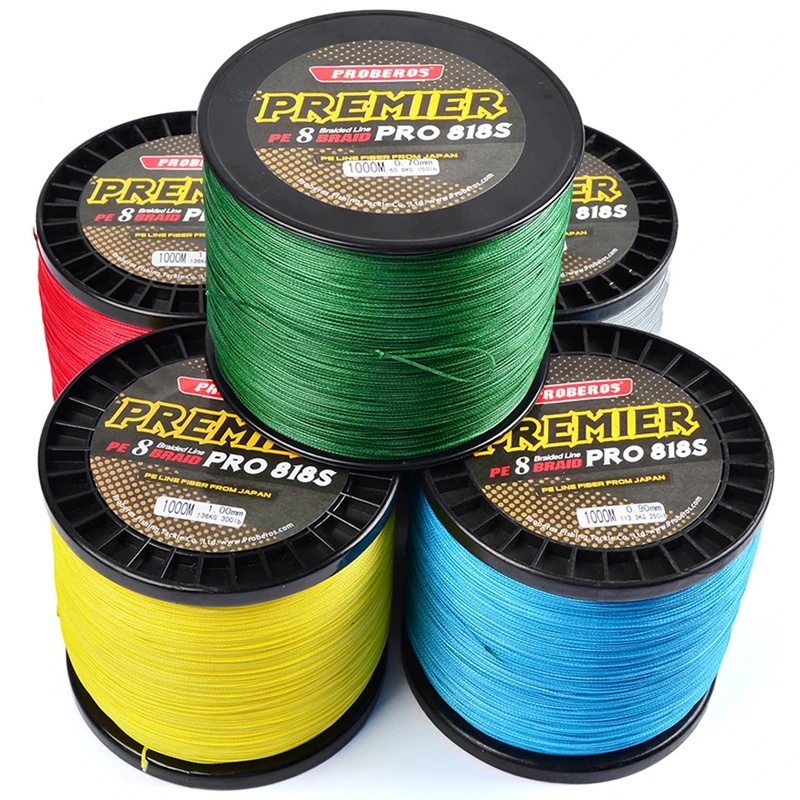 Strong 8 Strands PE Braided 1000 Meters Multifilament Fishing Line Rope ...