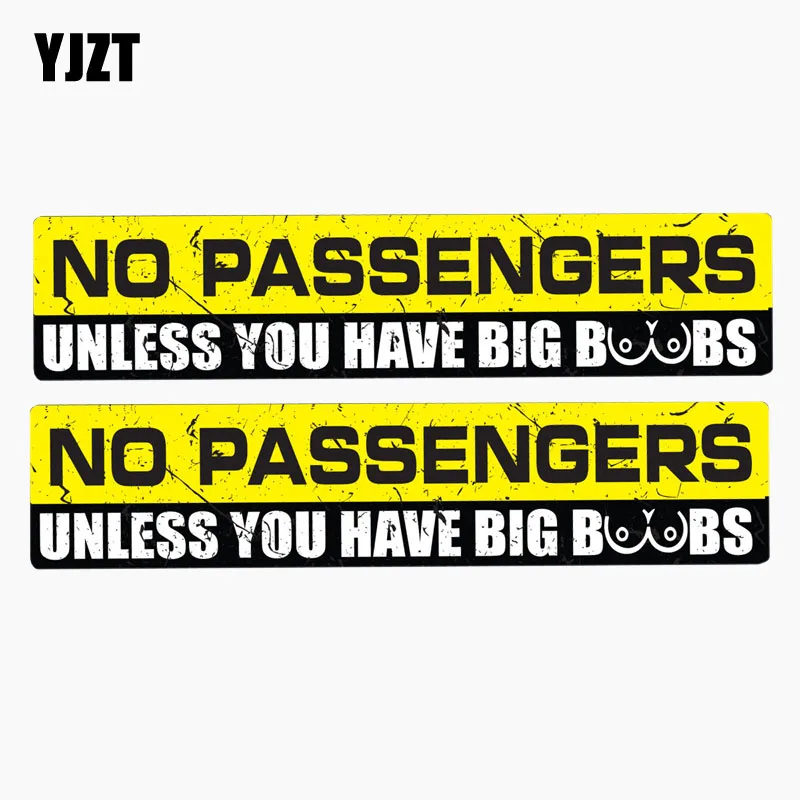 YJZT 15CM*3.3CM 2X Reflective Car Sticker NO PASSENGERS Lnterest Decal ...