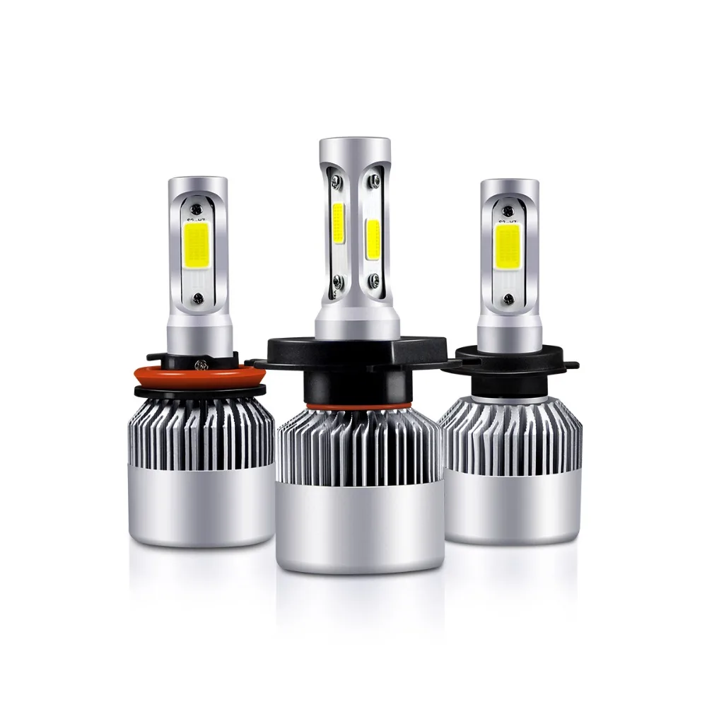 S2 COB LED COCHE faro H4 H7 H13 H11 H1 9005 9006 H3 9004 9007 9012 6500 K 72 W 8000LM LED Luz de ...