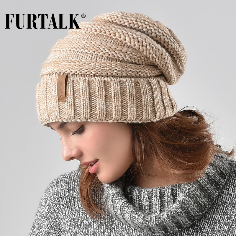 Skull Cap FURTALK Knit Beanie Hat For Women - Fleece Lined Winter ...