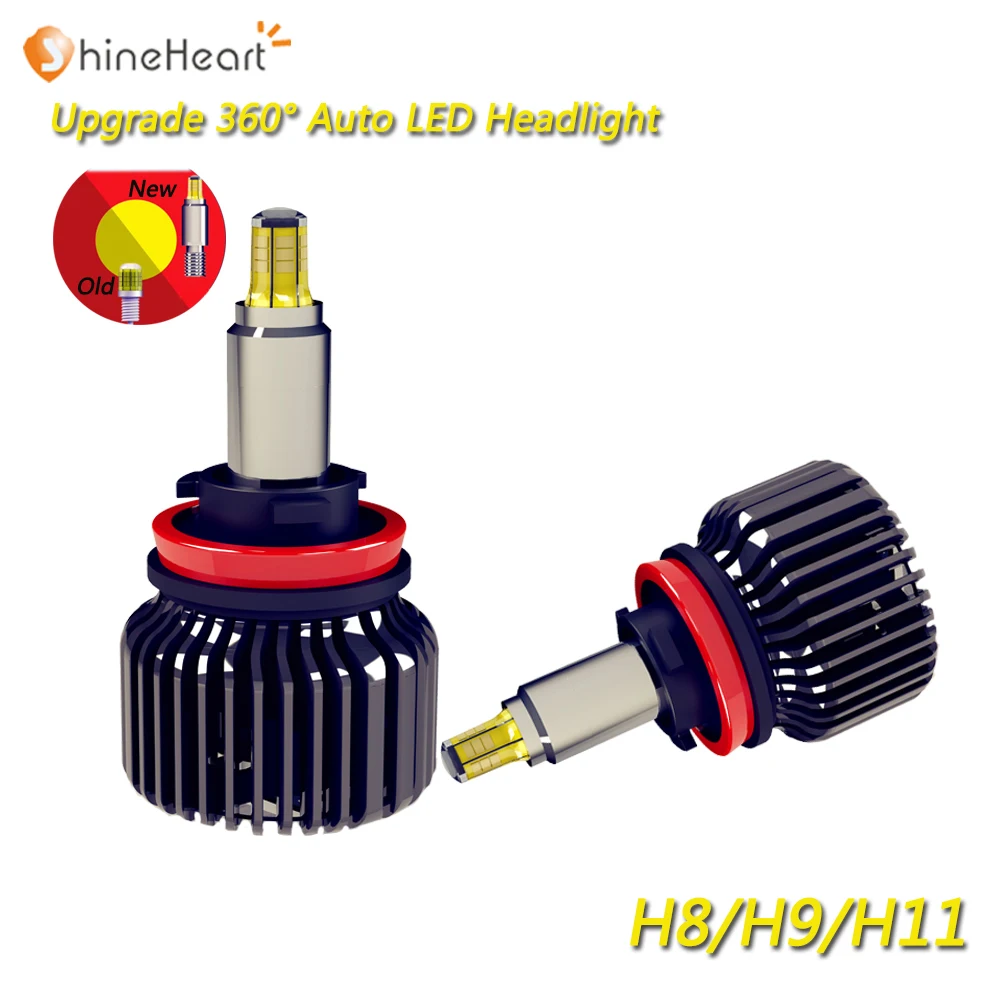 2019 new arrival 360 degree bright LED bulbs kit 90W 9000lm H7 H11 9005 ...