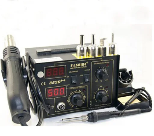220V/110V Saike 852D++ Hot Air Rework Station soldering station BGA De ...
