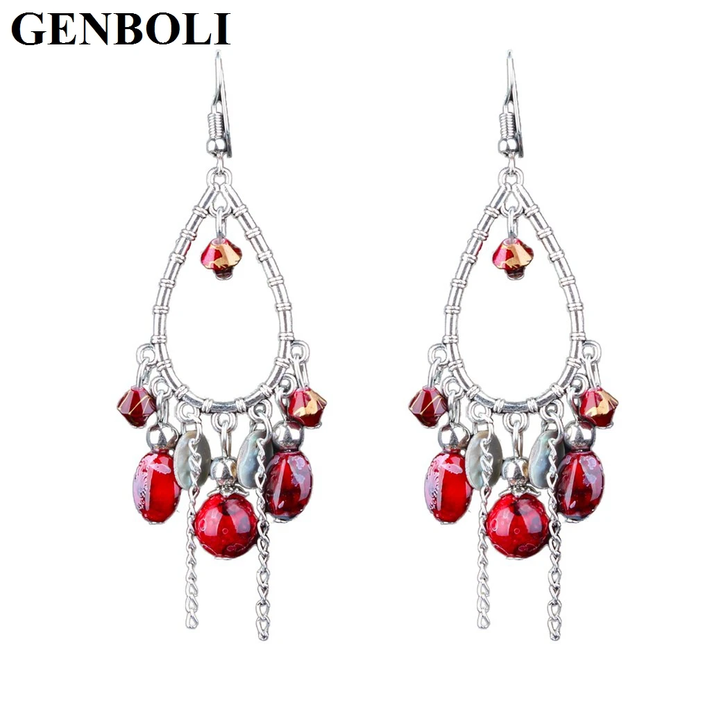Hot Unique Design Long Version Dangle Hook Earrings For Women Simple Natural Vintage Styles