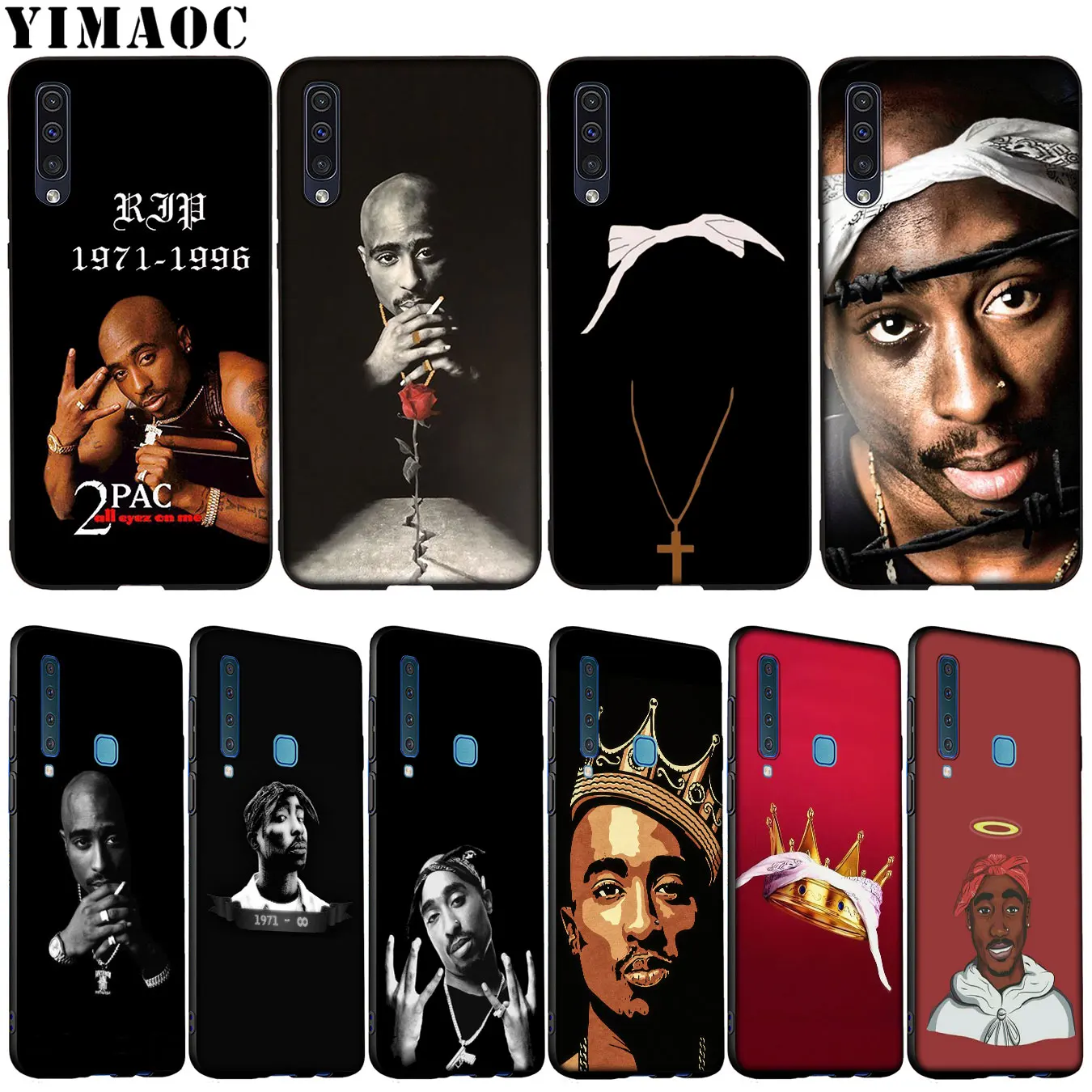 2pac tupac Coroa 2 pac Soft Case Silicone TPU para Samsung Galaxy A70 ...