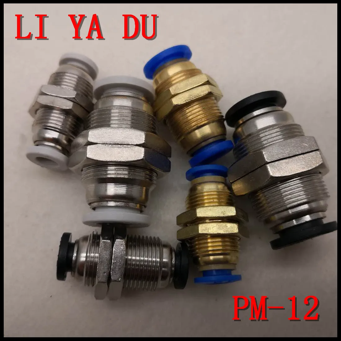 5pcs/lot PM 12 Pneumatic fittings PM bulkhead quick connector tracheal ...