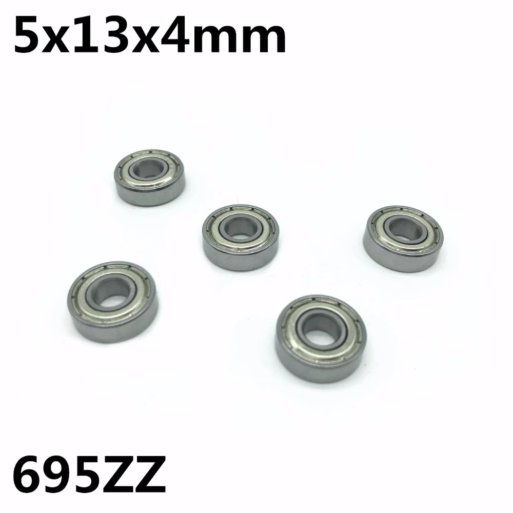 10pcs 695zz R-1350 5x13x4 Mm Deep Groove Ball Bearing Miniature Bearing ...
