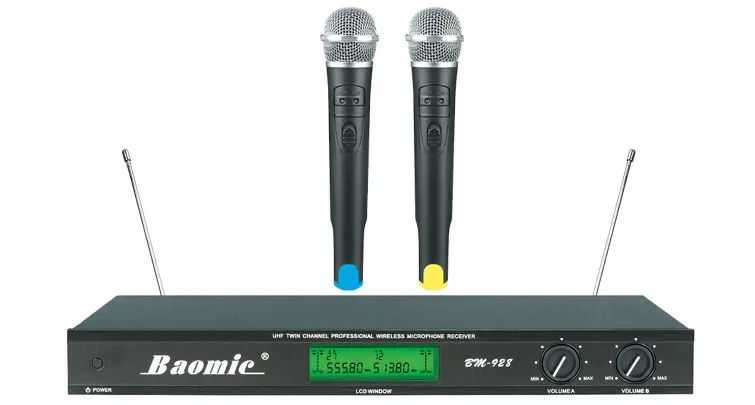 UHF 듀얼 고정 주파수 마이크 시스템 전문 Baomic BM 928 핸드 지주 무선 마이크|microphone macbook|microphone ...