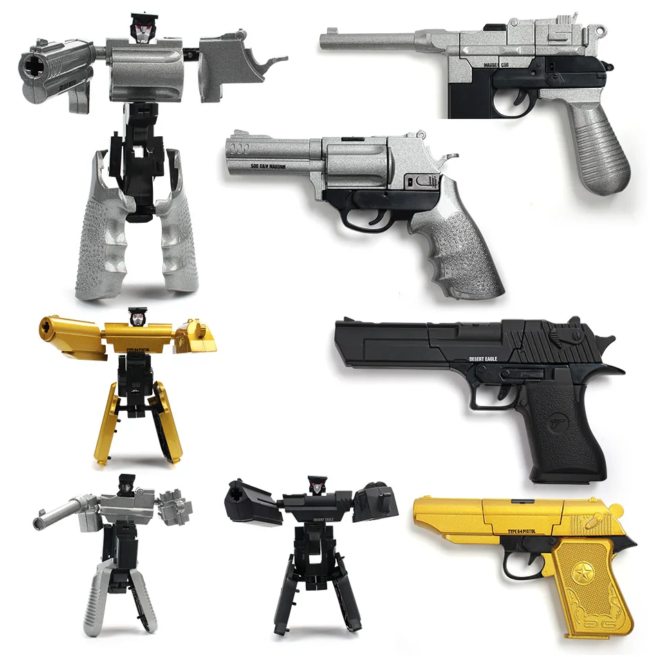 Alloy Metal Gun Transformation Assembly Robot Military Model Metal ...